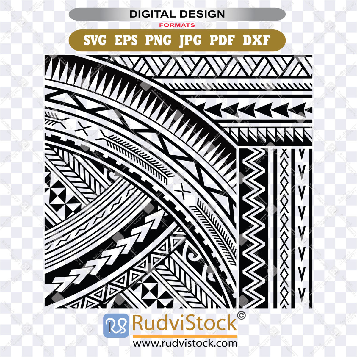 Polynesian Svg | Polynesian Tribal Print Stencil | SVG, PNG, JPG ...