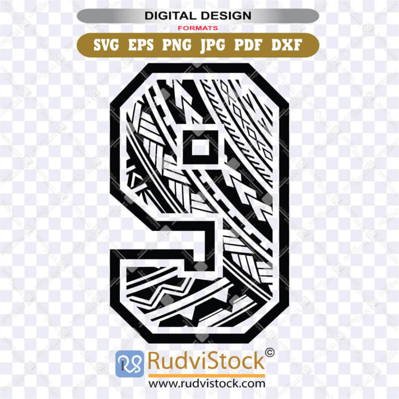 Tribal Number Patterns DXF PNG for Sawgrass Sublimation Sport | Rudvistock